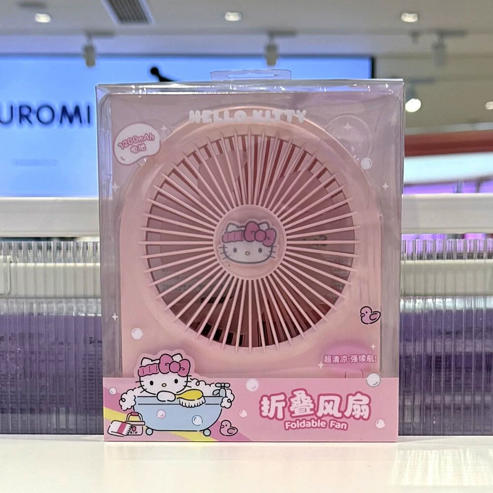 Совершенно новый складной вентилятор MINISO Sanrio 1200 мАч Cinnamoroll My Melody Kuromi Hello Kitty