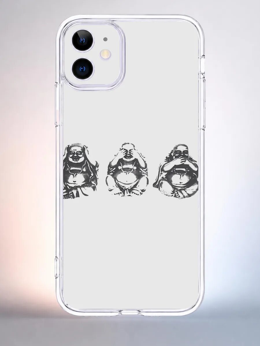 Чехол iPhone 11 три будды силиконовый прозрачный