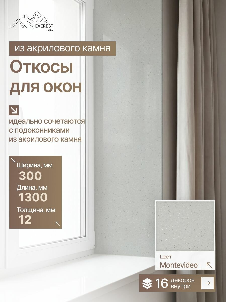Откос из искусственного камня 1300x300x12мм Montevideo глянцевый