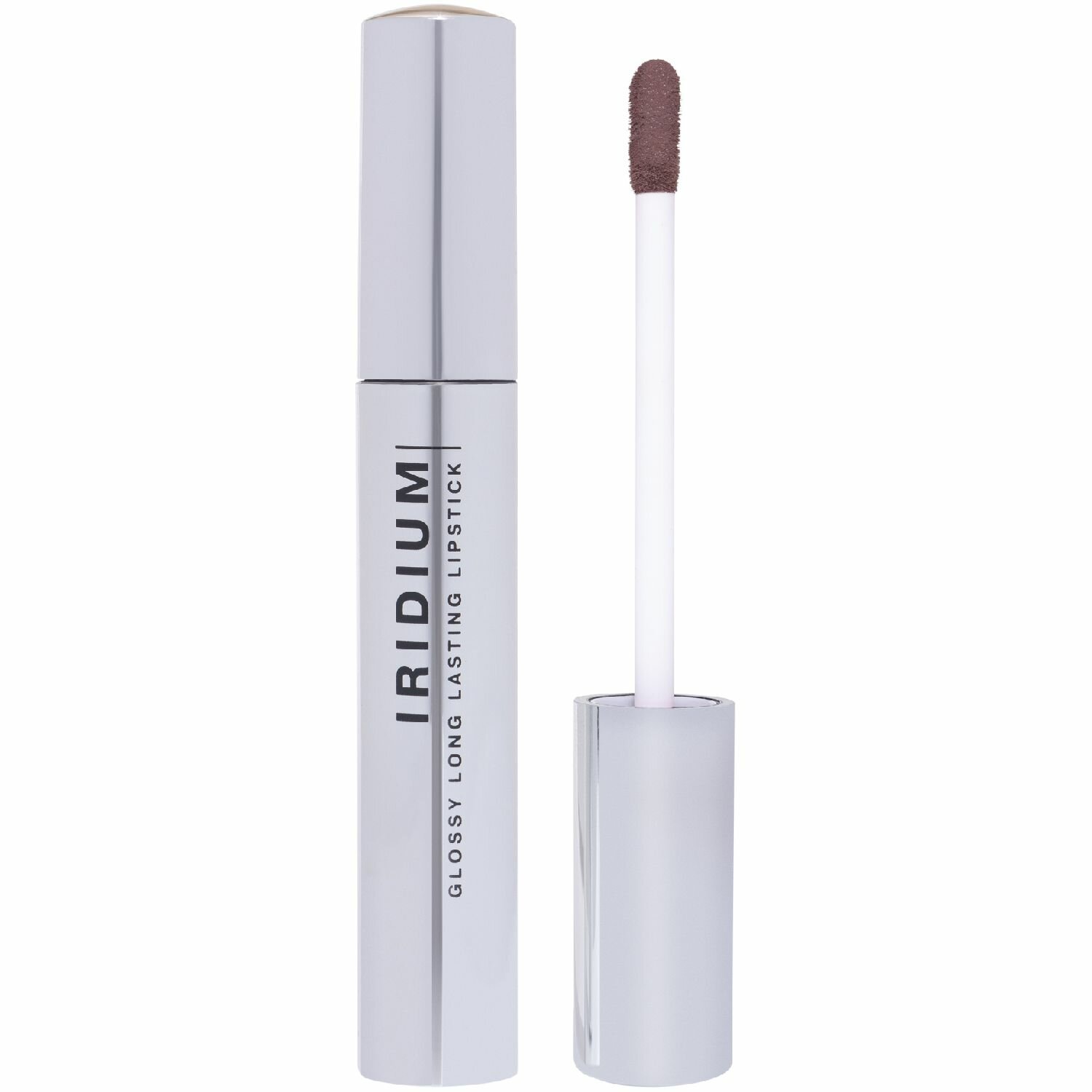 Influence Beauty Стойкая помада для губ Тон 02 Пепельно-розовый нюд Iridium Glossy long lasting lipstick жидкая глянцевая