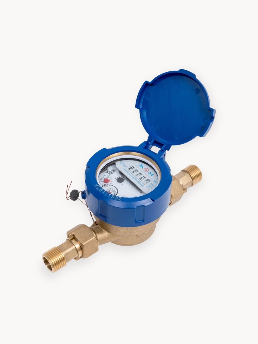 Счетчик воды ЭКО-М ЭКОМЕРА-15М Мокроходный, с глицерином, включает КМЧ Э-15М-110-СК для визуального контроля