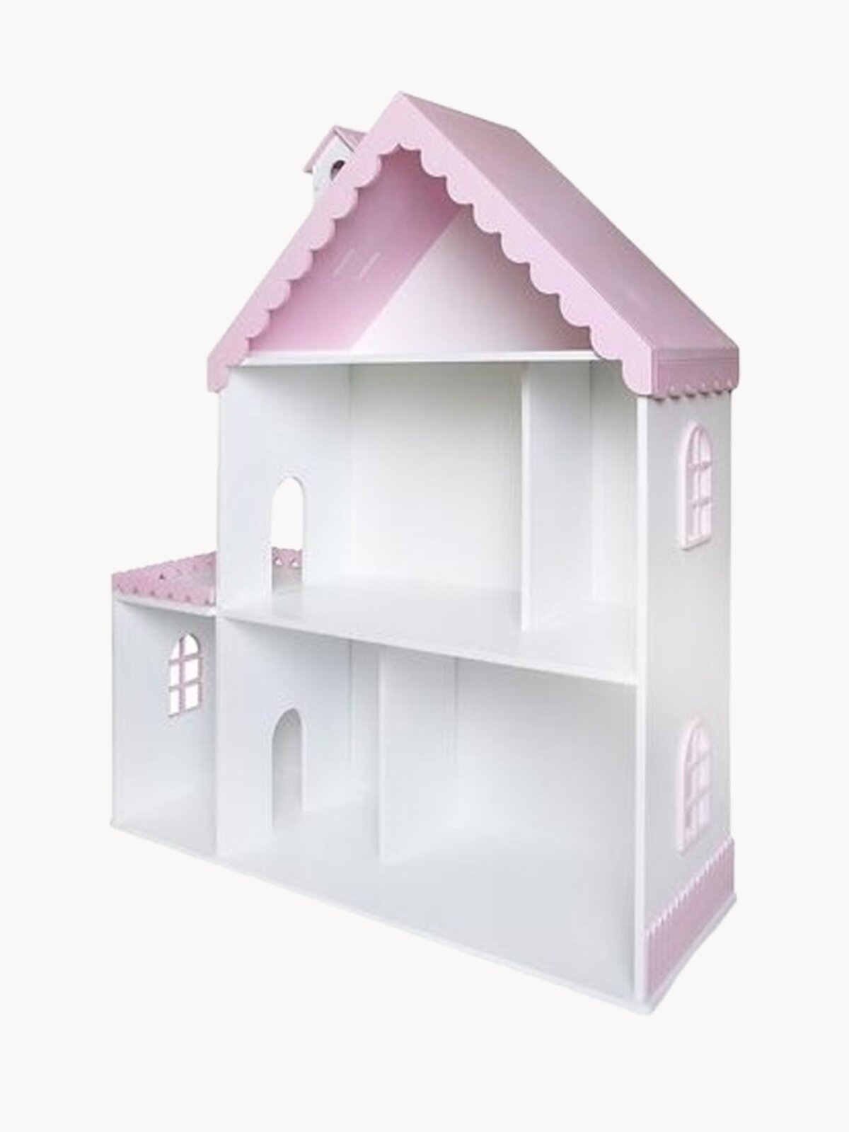 Кукольный домик деревянный Снежана для кукол до 32 см бело-розовый