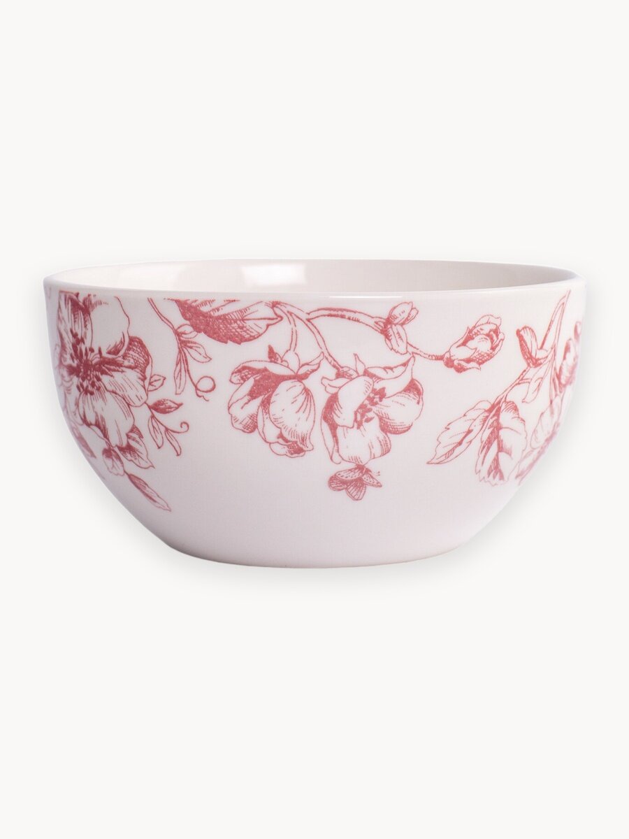 Набор салатников Crystar Botanica бордо, 14 см, 680 мл, 4 предмета