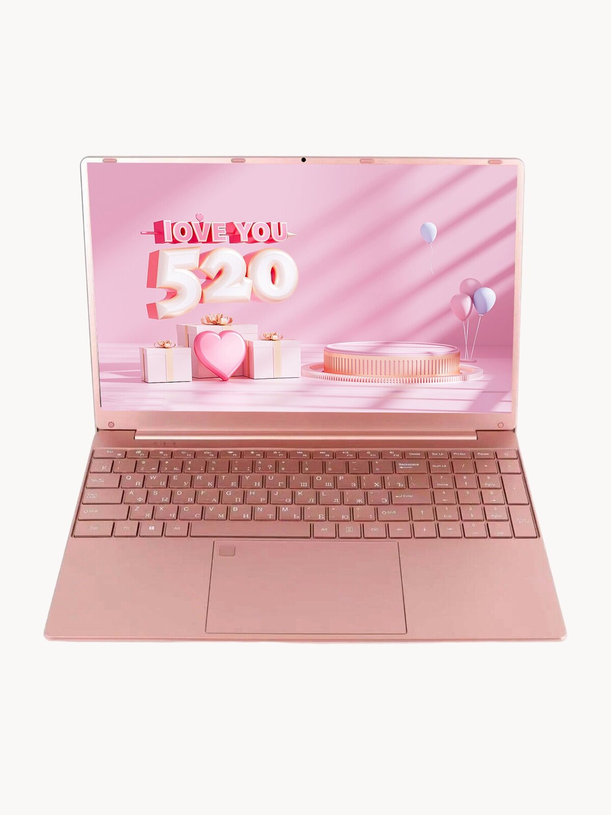 Ноутбук QMDZ N5095, 8ГБ RAM, 256 ГБ SSD, Windows 11 Pro, IPS, 15.6", розовый русская клавиатура