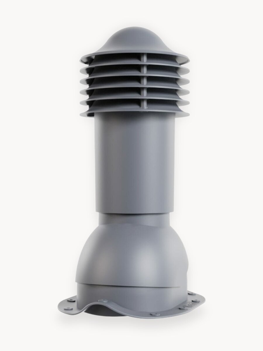 Вентиляционная труба для металлочерепицы Viotto диаметр 110 мм, высота 550 мм, утепленная, удобства выравнивания трубы