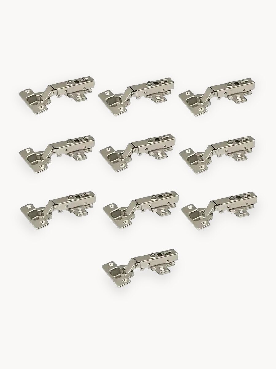 Петля мебельная накладная Clip-on с доводчиком - комплект 10 штук