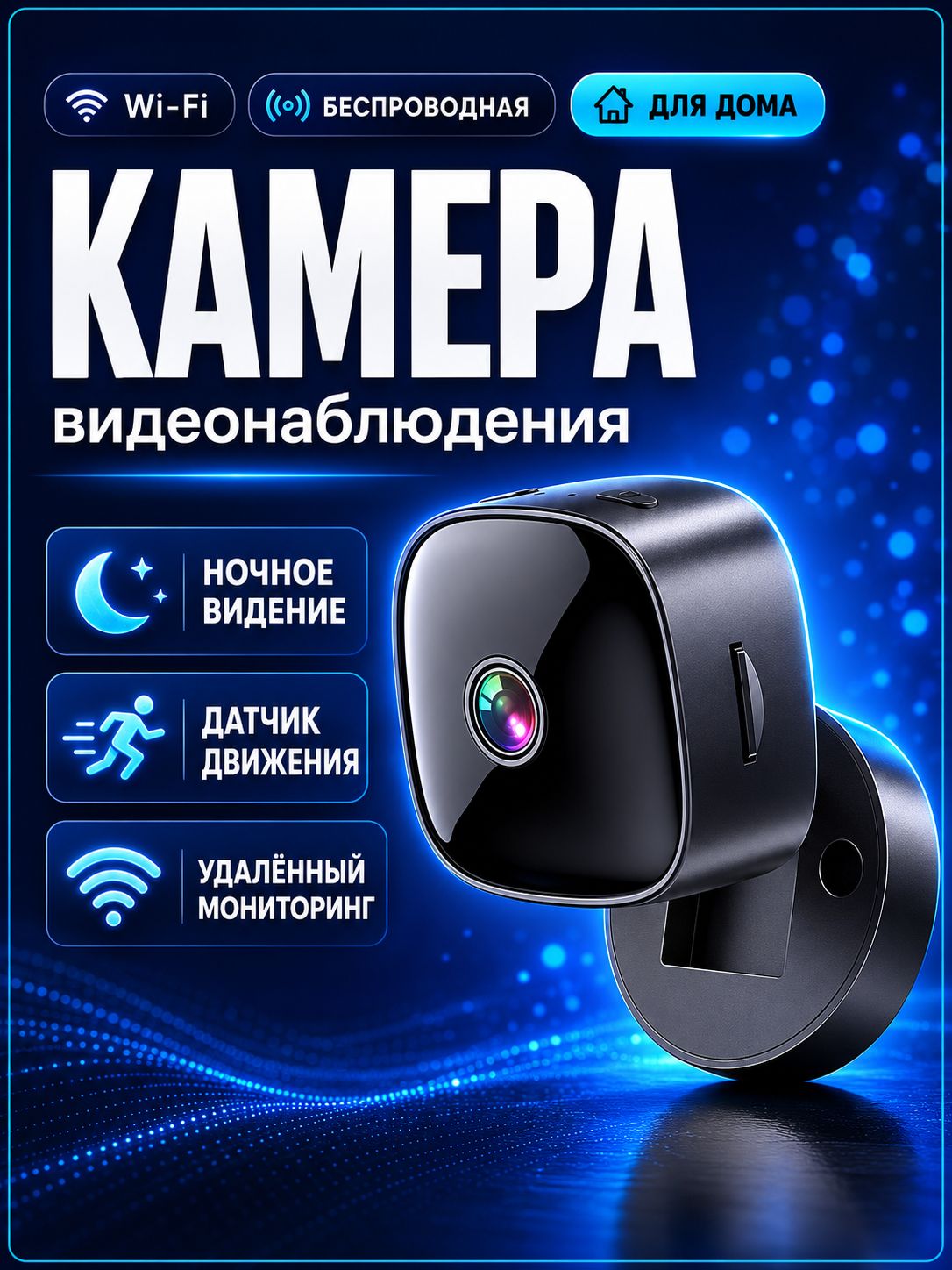 Беспроводная домашняя мини IP камера видеонаблюдения WiFi для дома / 14