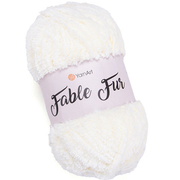 Пряжа Yarnart FABLE FUR 966 молочный (5 мотков)