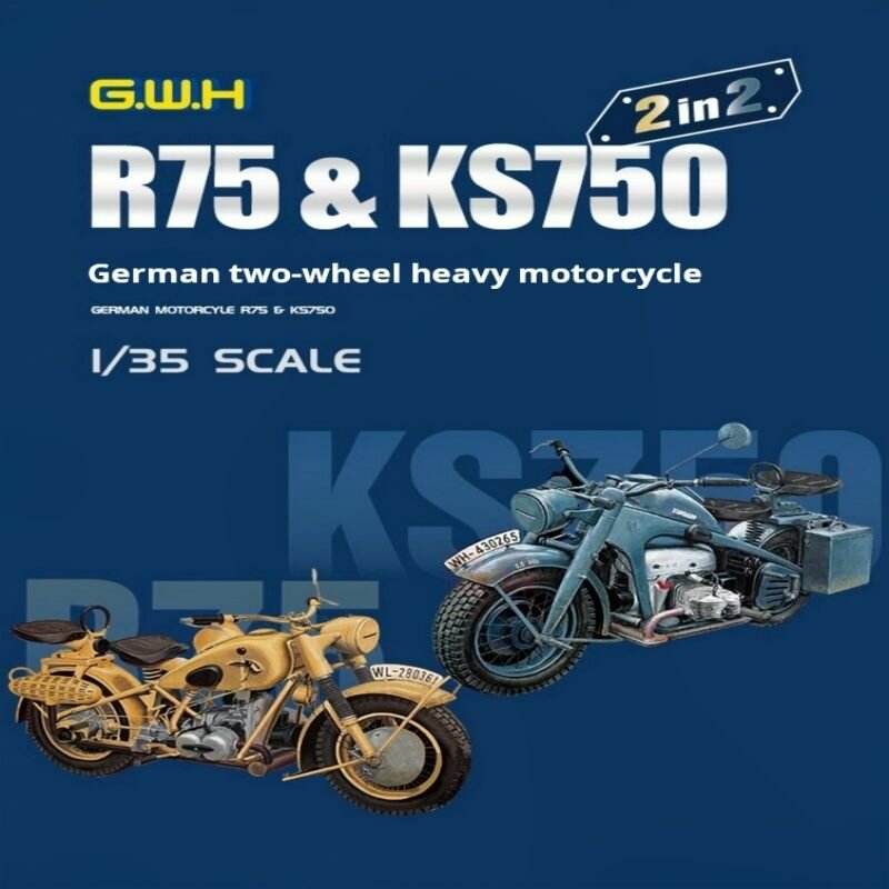 Great WaLL Hobby L3527 1/35 r75-kS750 немецкие тяжелые двухколесные мотоциклы самолеты