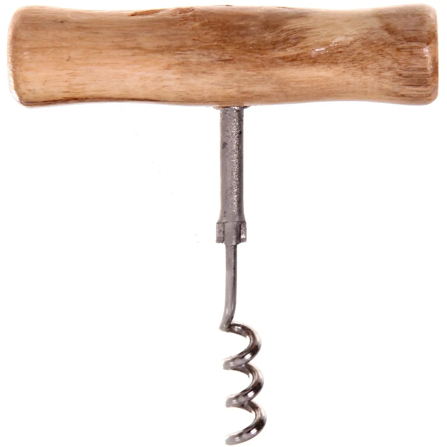 Штопор с деревянной ручкой, металлическая спираль, удобство в использовании