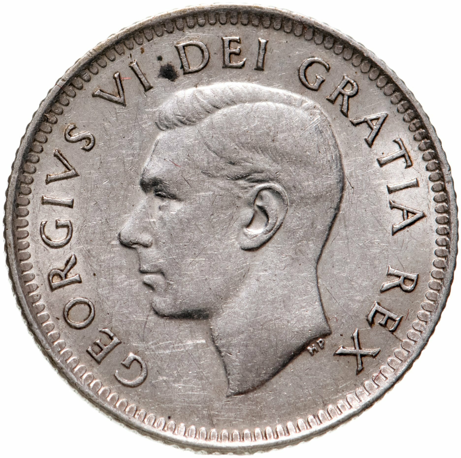 Канада 10 центов 1948-1952, случайная дата, Серебро 800, в сохранности XF-AU