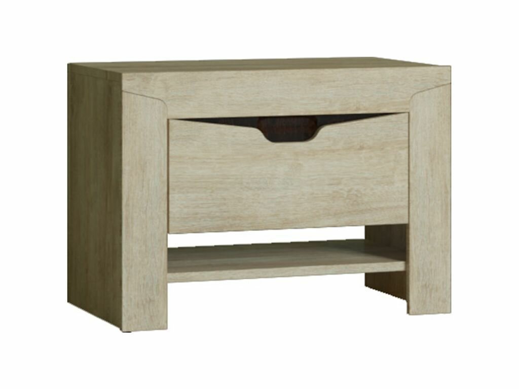 Тумба прикроватная Версаль-5 Дуб Баррик ширина 61 см ЛДСП с ящиком с открытой полкой в спальню