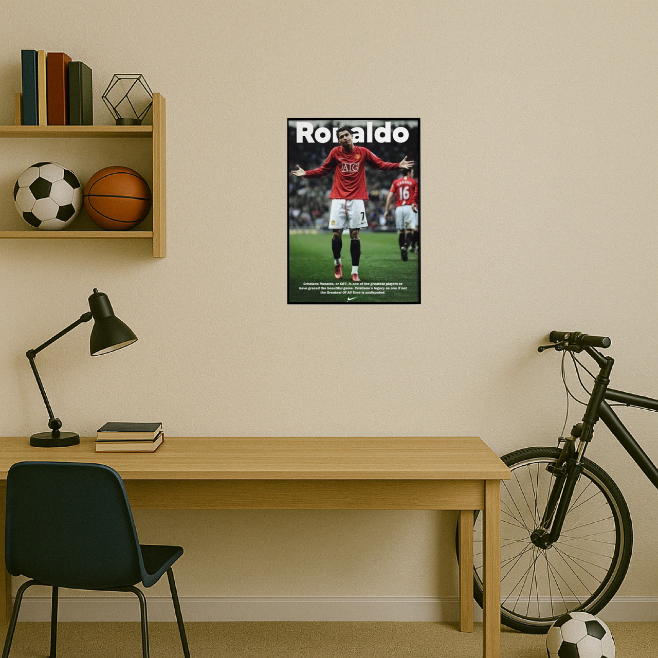Постер А4 (21х29.7см) с рамкой - Криштиану Роналду (Cristiano Ronaldo) — фото 1