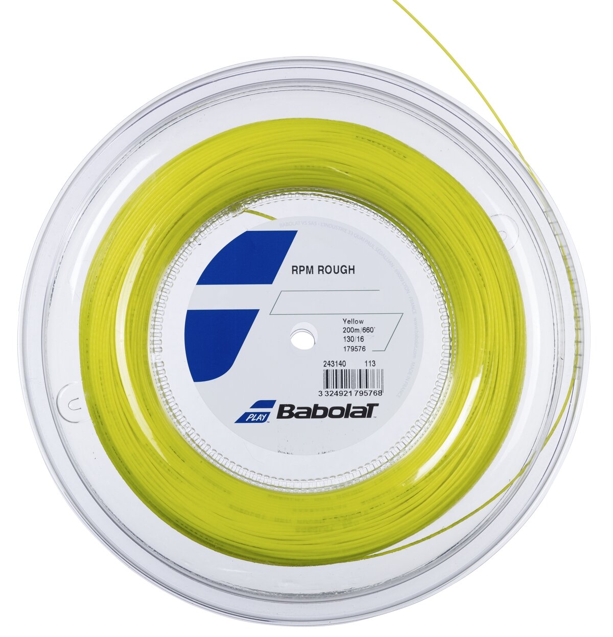 Струна для теннисной ракетки Babolat RPM Rough (200 метров), толщина 1,30, желтая