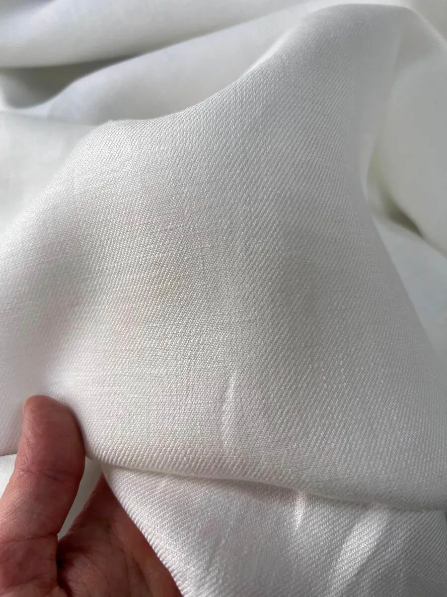 Ткань Лён жемчужно-белый, Италия