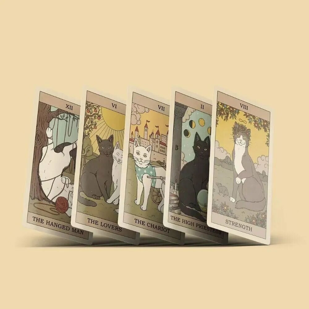 10,3*6 см Кошки правят Землей Таро: 78 карт колоды для одержимых кошками