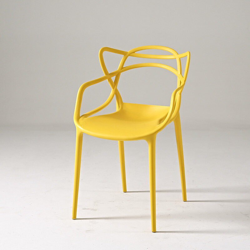 Стул с подлокотниками Hoff "Margarita New", пластиковый, седловидный, жёлтый