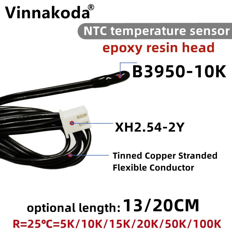Датчик температуры NTC 10K-L20CM Vinnakoda B3950