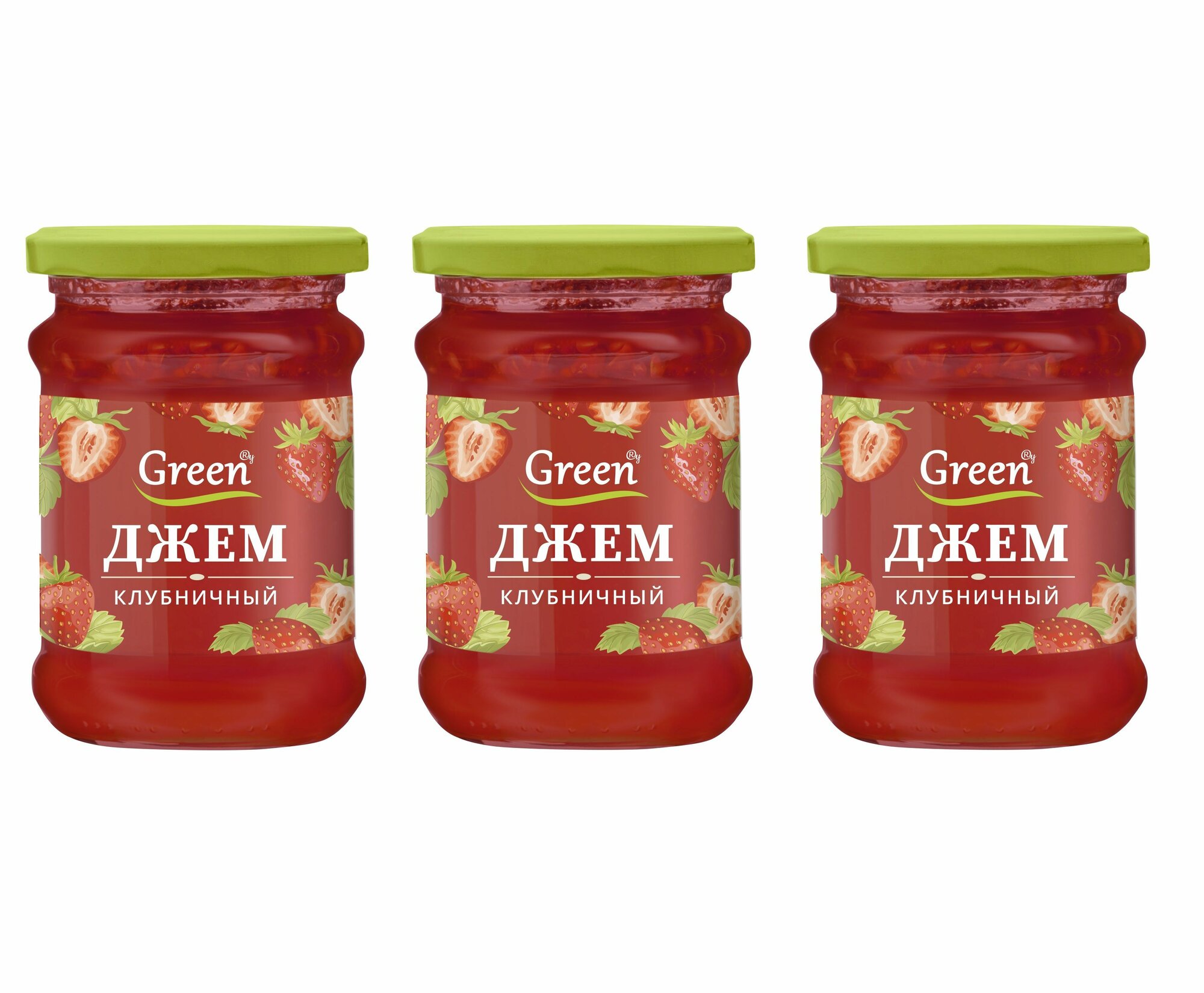 Green Ray джем клубничный натуральный 3 шт по 310гр