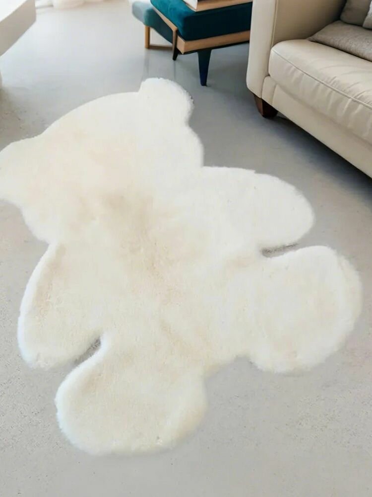Ковер в форме медведя, мягкий материал из искусственного меха кролика, приятный на ощупь, может быть использован для украшения спальни гостиной детской комнаты 120x160CM