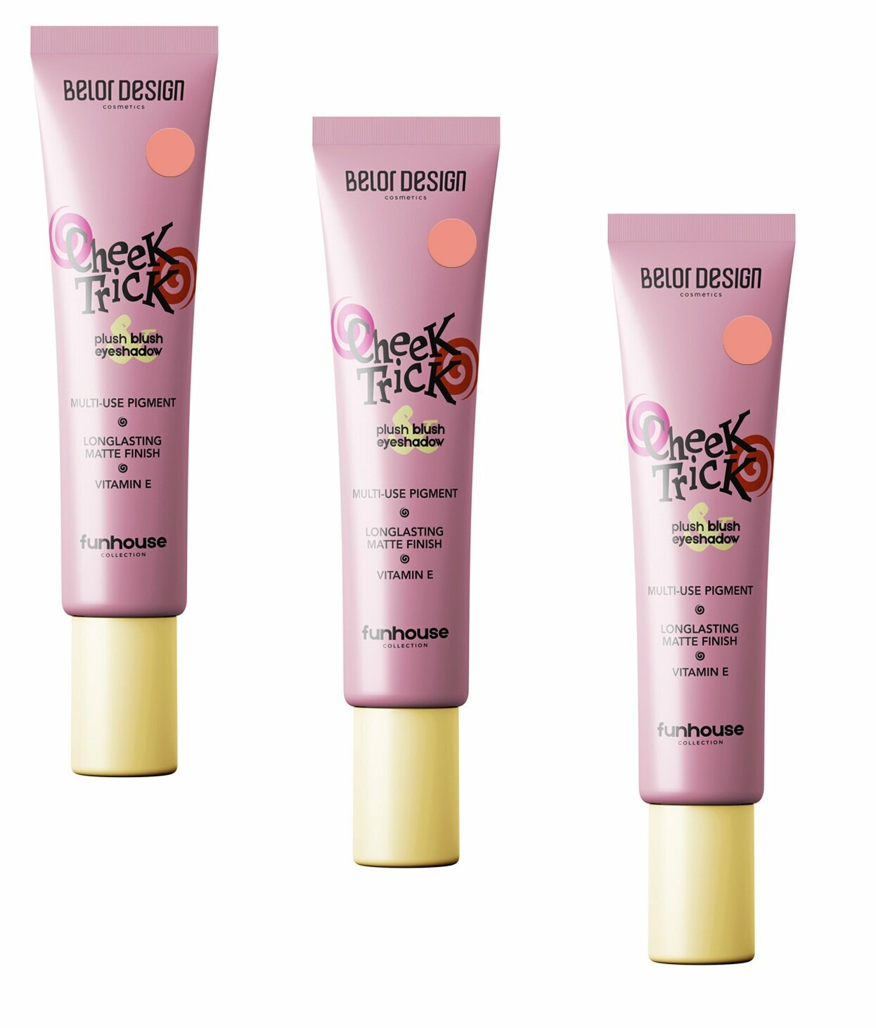Румяна-Тени BelorDesign Funhouse кремовые Cheek Trick, тон 1 Funtana Vulcano, 16 г , 3 шт