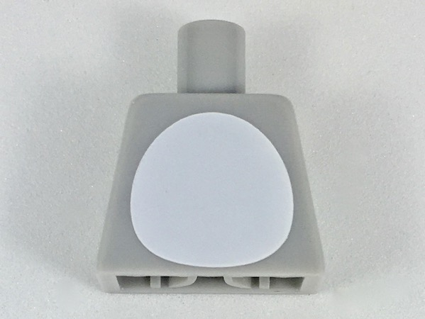 Torso with White Stomach Pattern, 973pb3070 Light Bluish Gray U