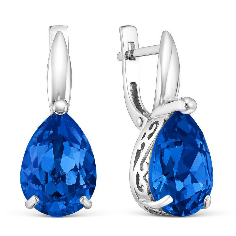 Серьги, серебро, 925 проба, кристалл