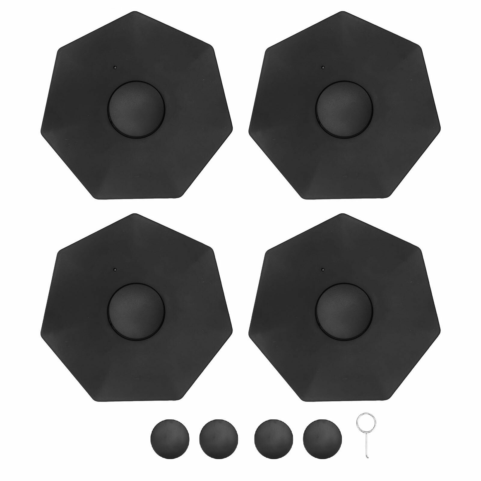 4 шт. Черные колпачки на ступицы колес, стильный внешний вид, пылезащитная застежка, защитная центральная часть для автомобиля.