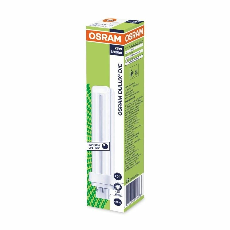 Лампа люминесцентная Osram CFL Dulux D/E 26W/840 26 Вт G24Q-3 D/E 4000 К (4050300020303)