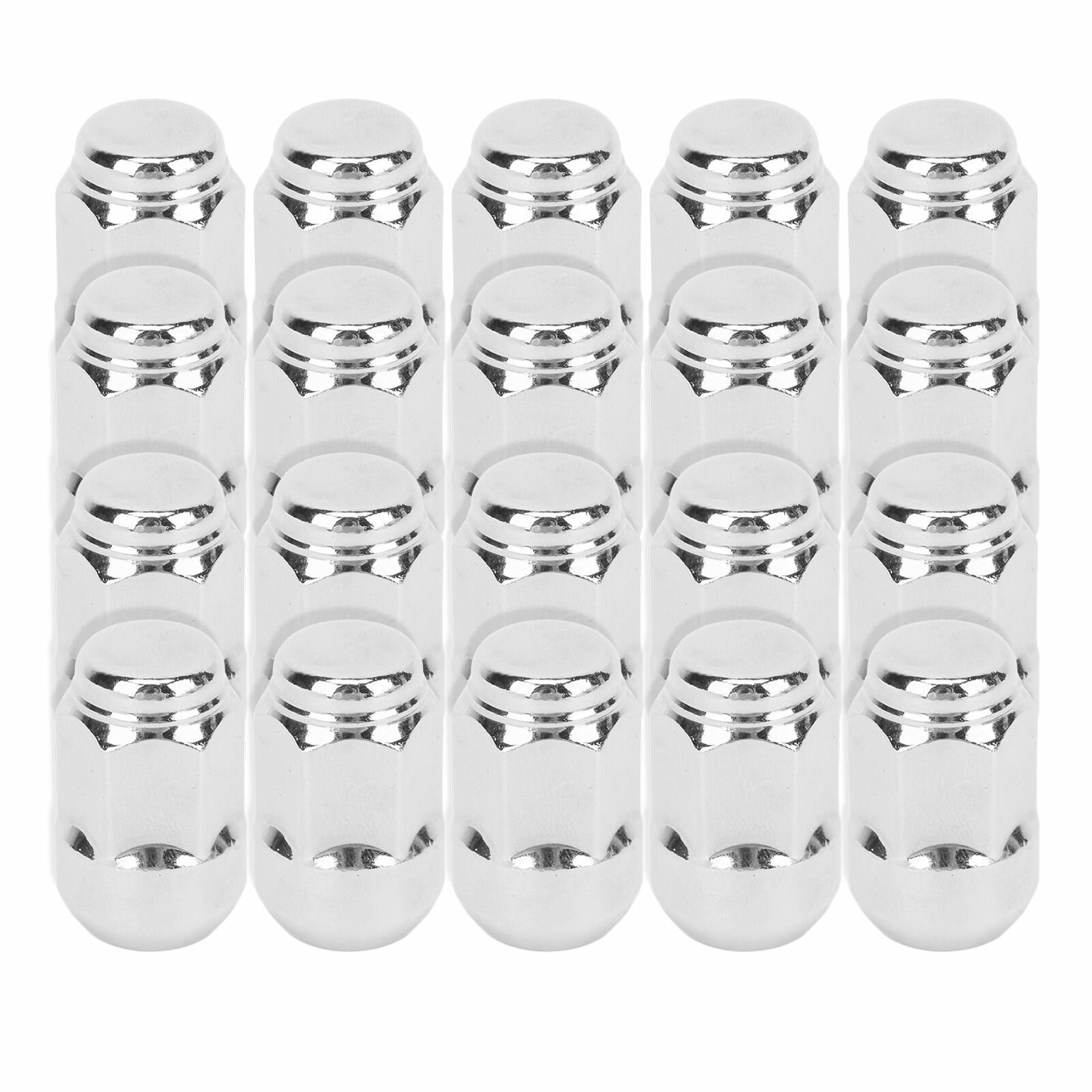 Комплект 20 шт. гаек с хромированным покрытием M12x1.5, стильные, для автомобильных дисков