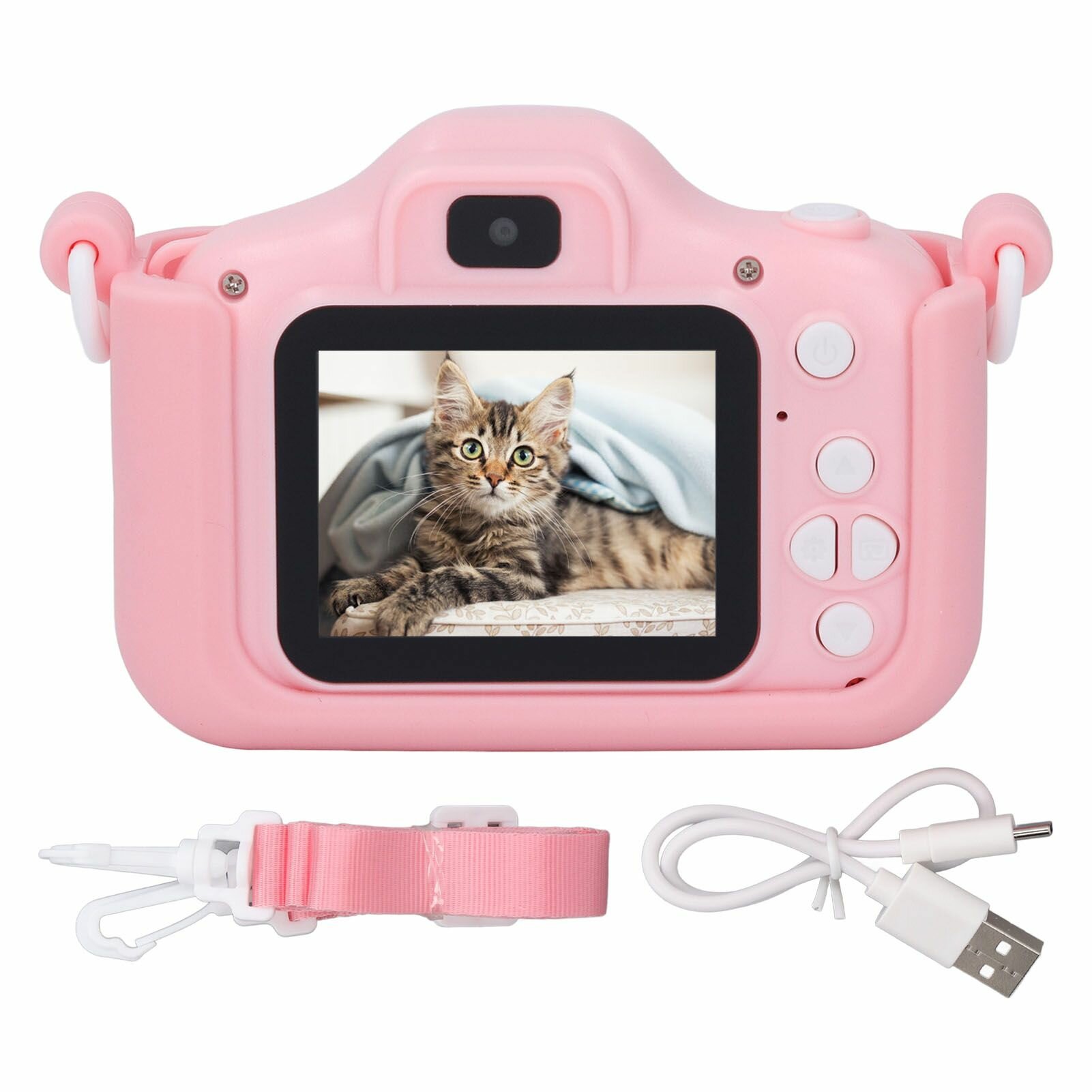Детская игрушечная камера с экраном 2 дюйма, HD, двойная камера, детская цифровая видеокамера с возможностью съемки видео 1080P для мальчиков и девочек, подарок на день рождения, розовый цвет