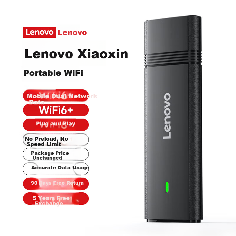 Lenovo портативный WiFi 6 мобильный хостспот для устройств 5G/4G, SIM-свободный маршрутизатор с двойной сетью и