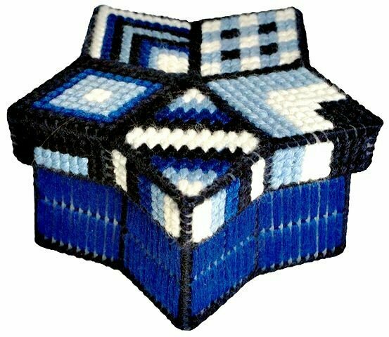 Веста 3DСТИЧ на пластиковой канве Шкатулка азвездИндиго Ш008