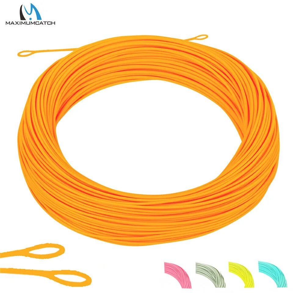 MAXIMUMCATCH Вес прямой лески для нахлыстовой рыбалки 100 футов Оранжевый, WF8F, ORANGE