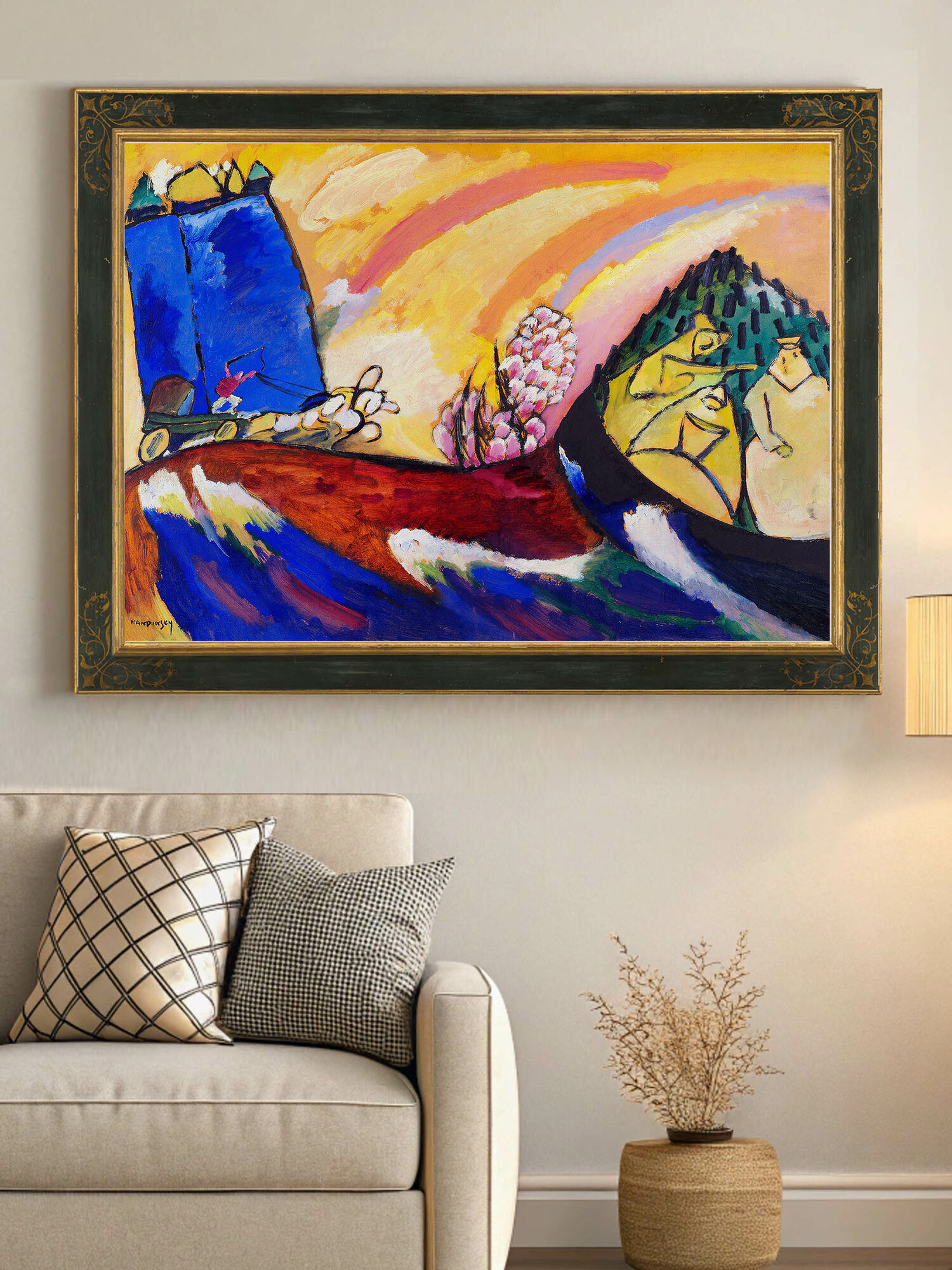 Пейзаж Василия Кандинского "Картина с Тройкой" 1911 год, без рамы, размер A3