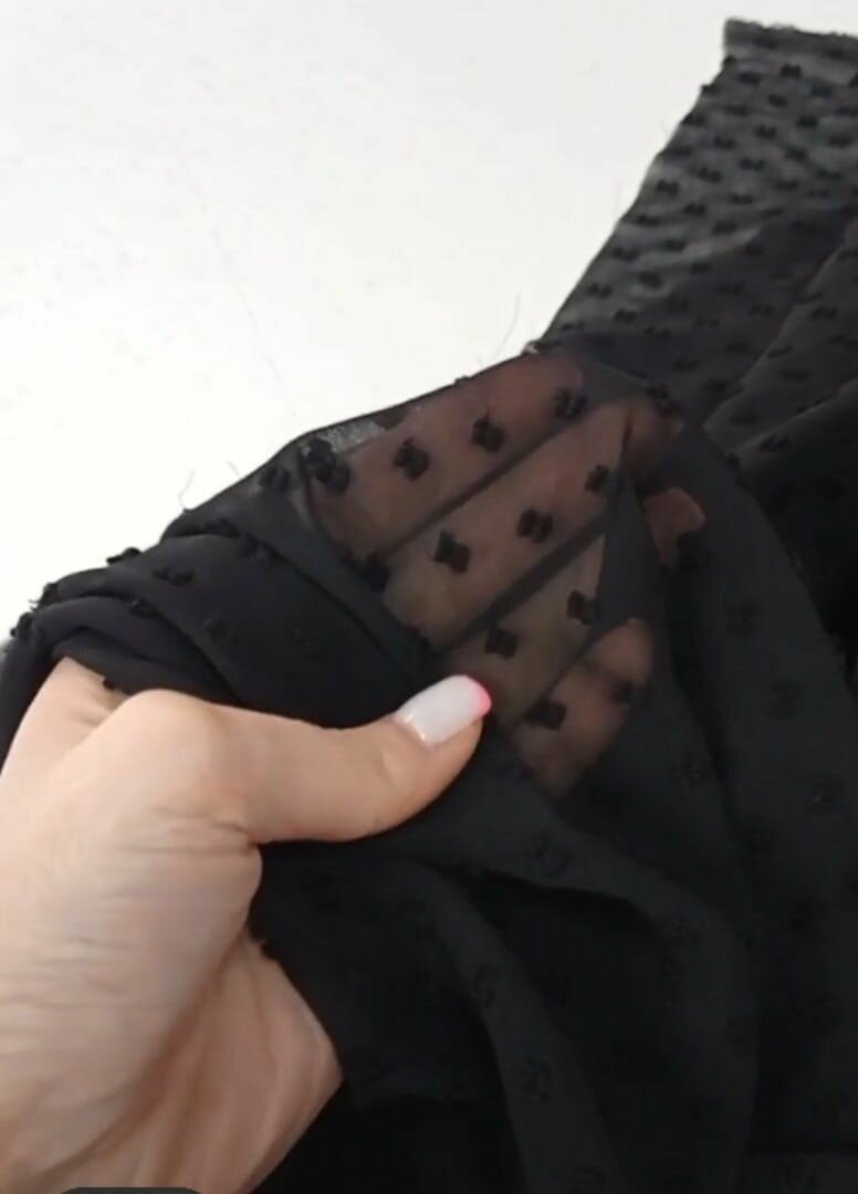 Ткань шифон урагри 1,5 м черный