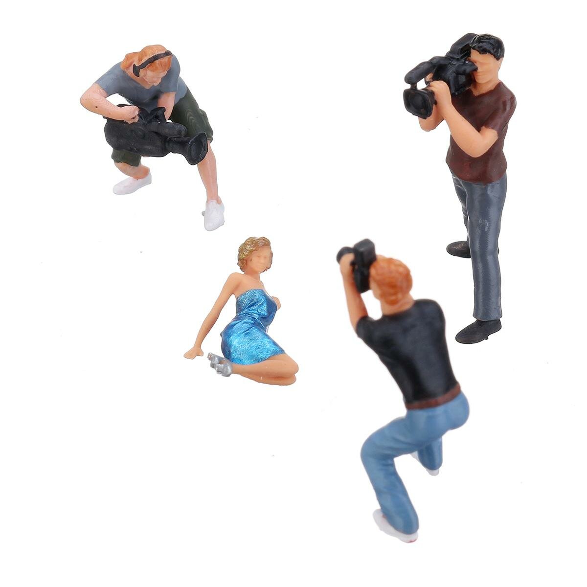 【Специальная распродажа】RM Персонаж 1: 64 Звездная девушка+Фотограф Модель автомобиля ПВХ 4 шт Фигурка Модель сцены