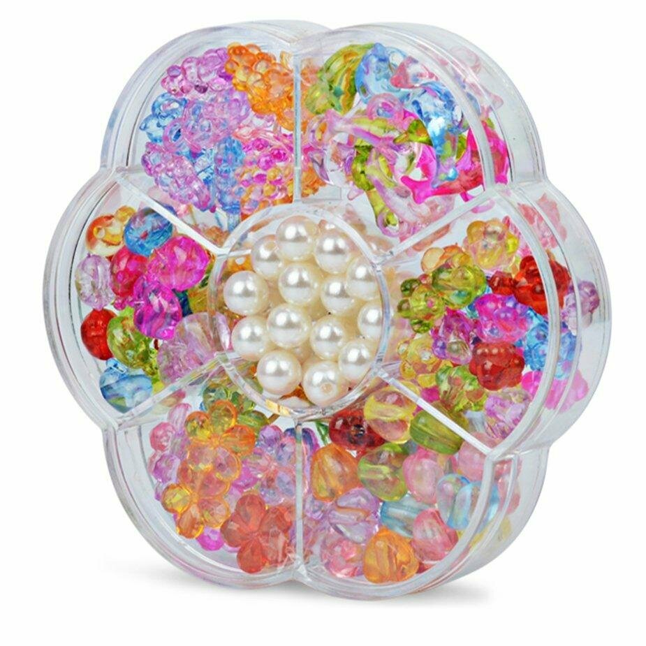 Girds Kids Girls DIY Toys String Beads Plum Blossom Box Set Building Kit