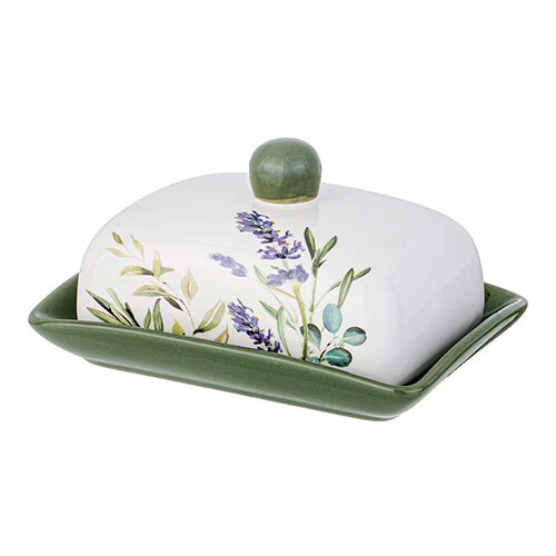 Agness Лаванда Масленка керамическая посуда для сервировки на столе 17×13×8.5 см 358-2150-PR25
