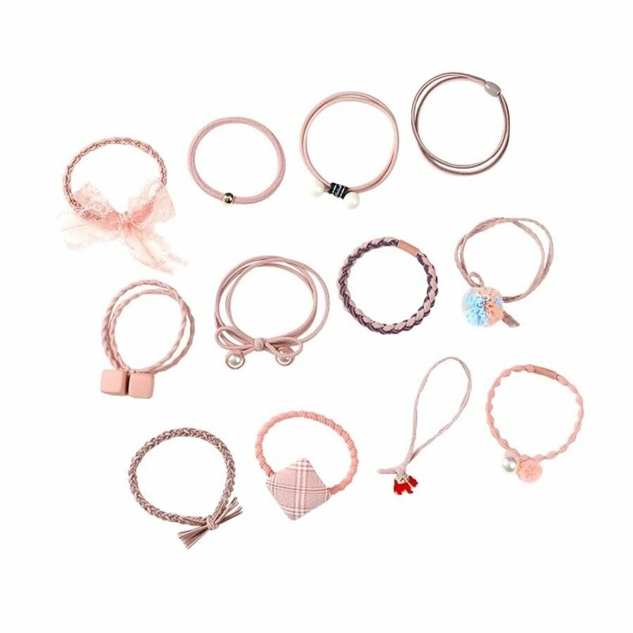 Набор резинок для волос розовый 12 шт