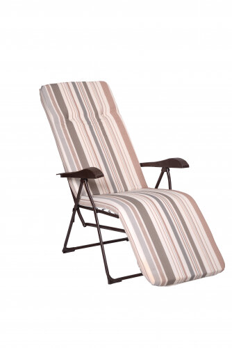 Кресло -шезлонг Garden Story Альберто-3 арт. с562/82/1 (каркас антрацит, ткань серая. цветы)