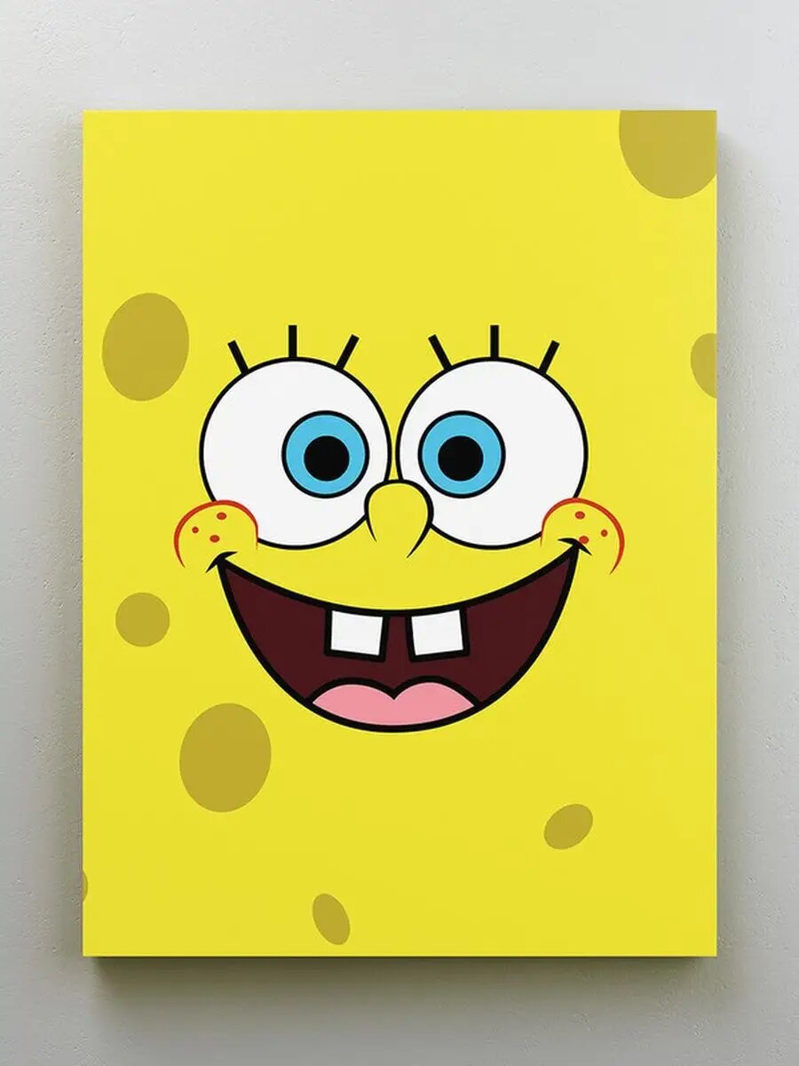 Интерьерная картина на холсте "Губка Боб квадратные штаны" размер 30x40 см