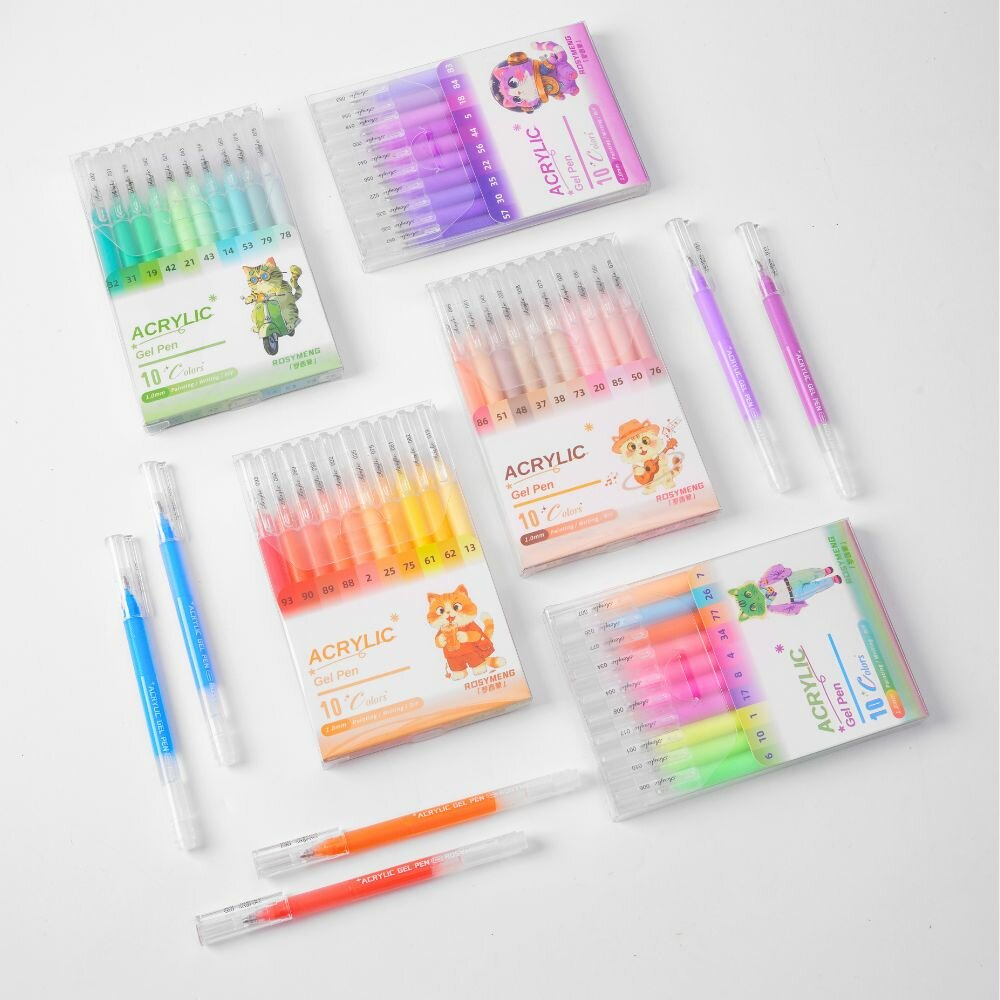 Акриловые гелевые ручки для рисования, цветные гелевые ручки, набор акриловых ручек