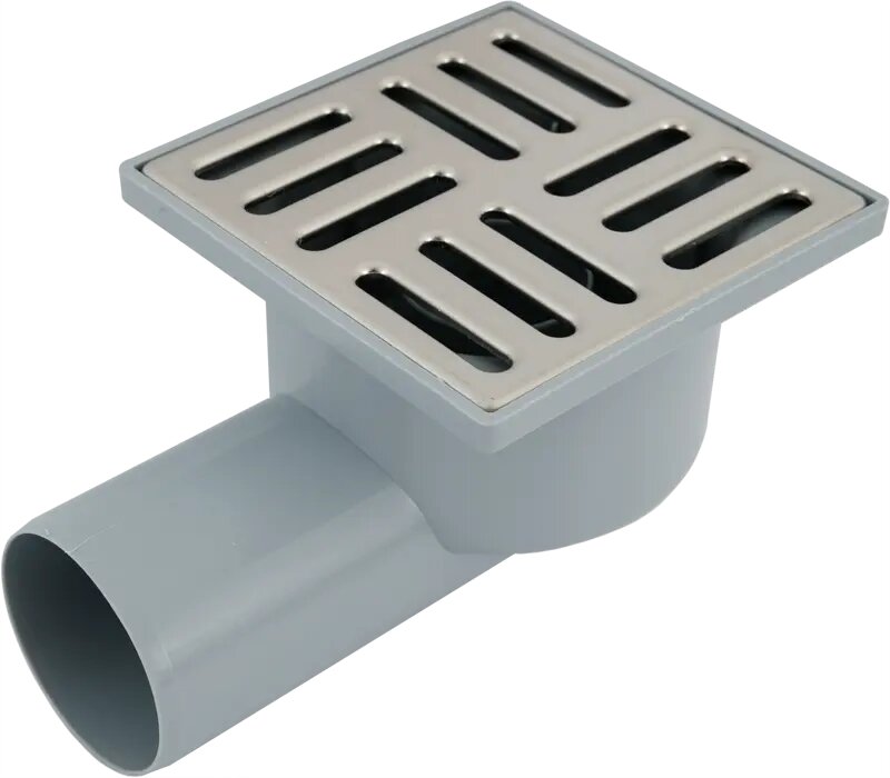 Трап для душа Ани Пласт 100x100 мм сухой затвор горизонтальный слив