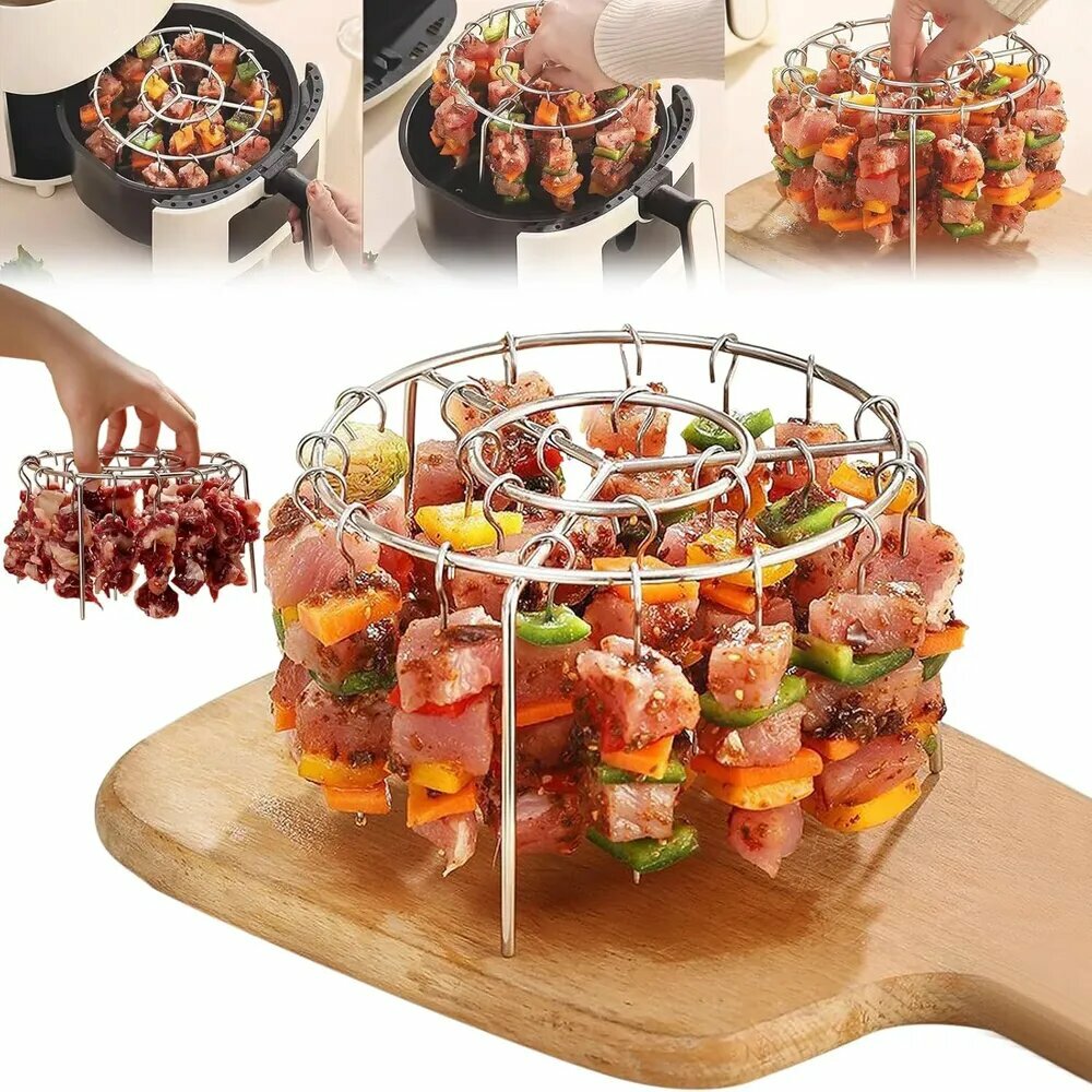 Подставка для шампуров "24 персоны", нержавеющая сталь, серебристая