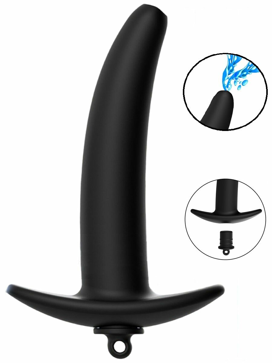 Анальная пробка "BLACK ANAL BUTT PLUG - TUNNEL" 12.8см