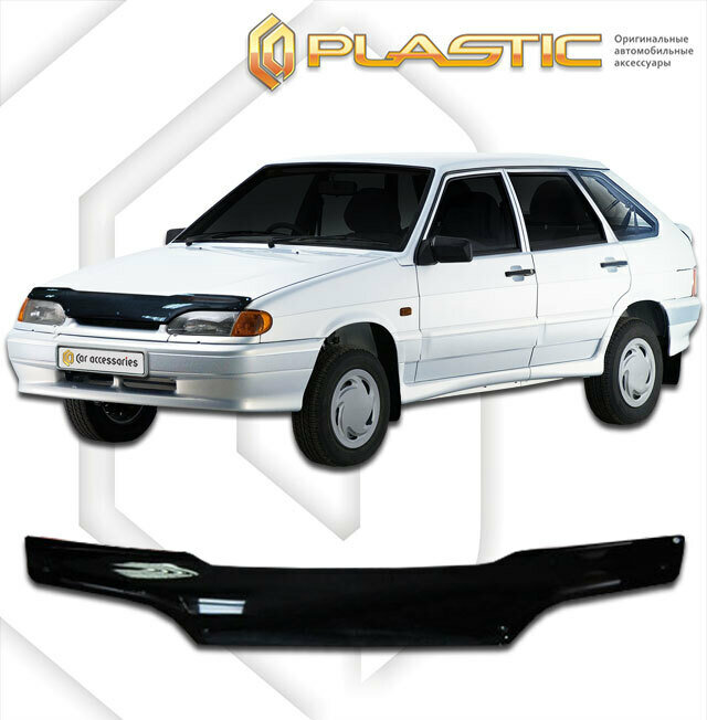 Дефлектор капота ВАЗ Lada 2114 хэтчбэк 2001-2013 Черный глянцевый СА Пластик