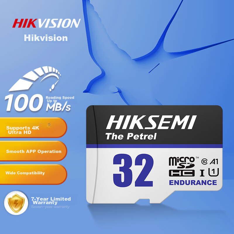 HIKVISION 32GB TF MicroSD карта памяти U1 C10 A1 V10 для 4K видеонаблюдения и видеорегистратора Версия：32