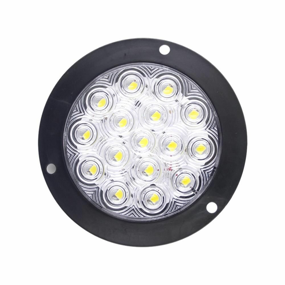 Универсальное напряжение 12 В/24 В, 14 см, круглый светодиодный задний фонарь для грузовика, 16 светодиодов, красный, желтый, белый задний фонарь