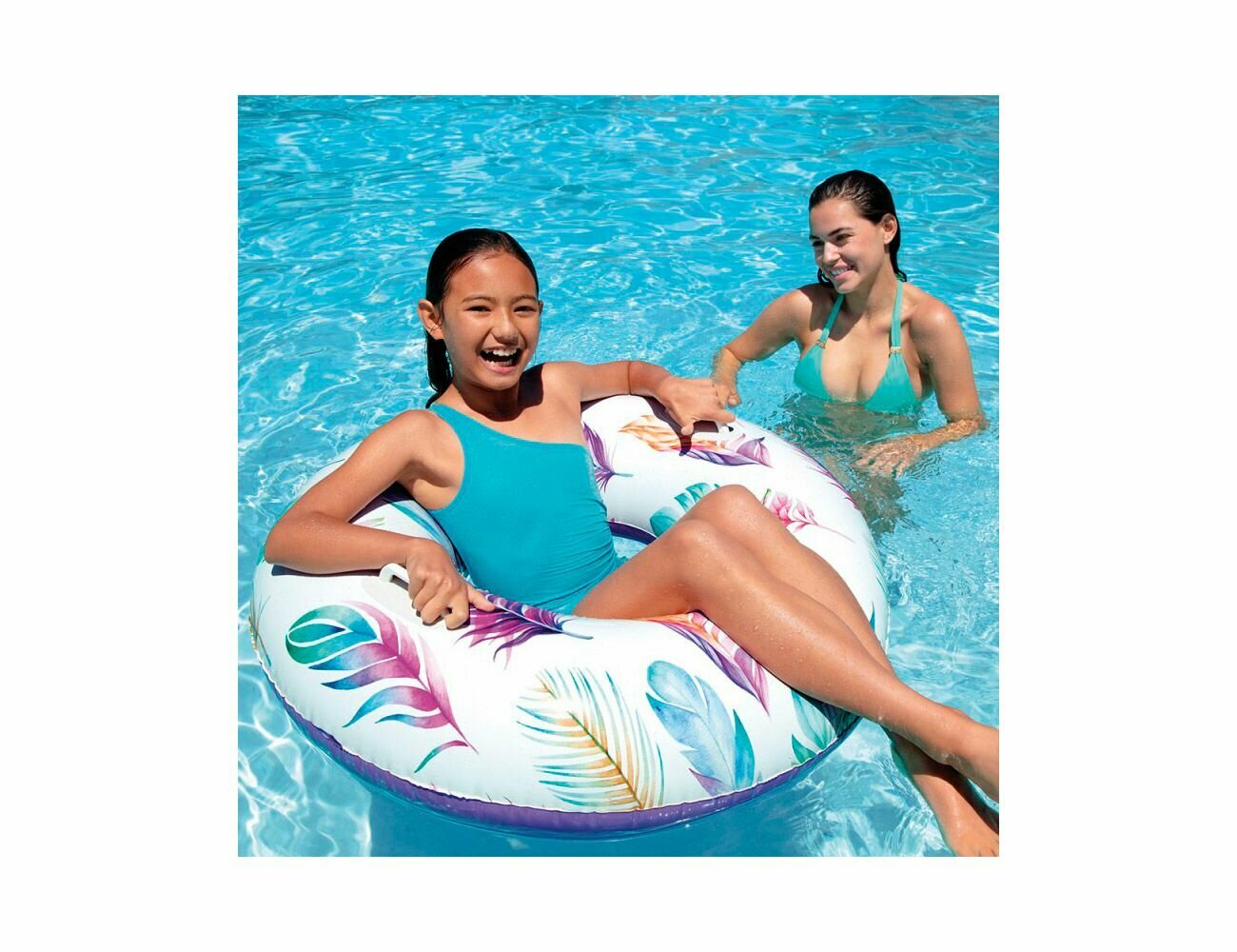 Надувной круг Intex Летние мечты Перья с ручками, 97 см, от 9 лет, 58263-перо